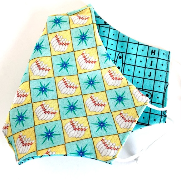 Accessories | Mens 3layer Retro Bowling Reversible Face Masks | Poshmark